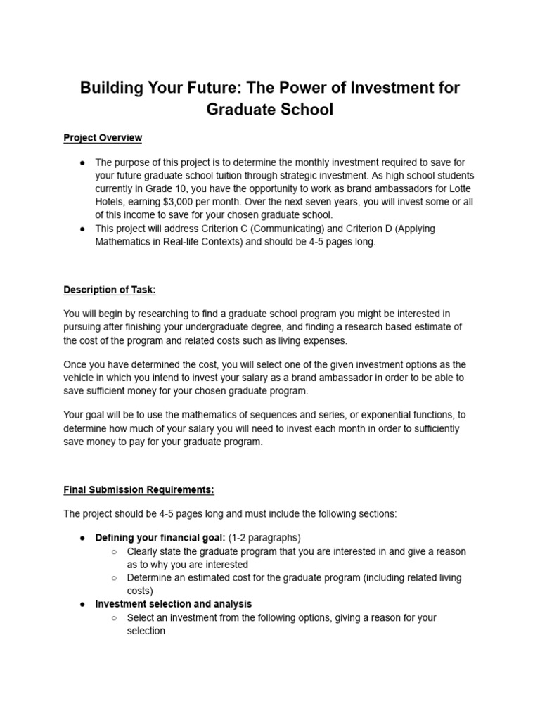 G10 Math Extended CD Project - Tasksheet | PDF | Mathematics