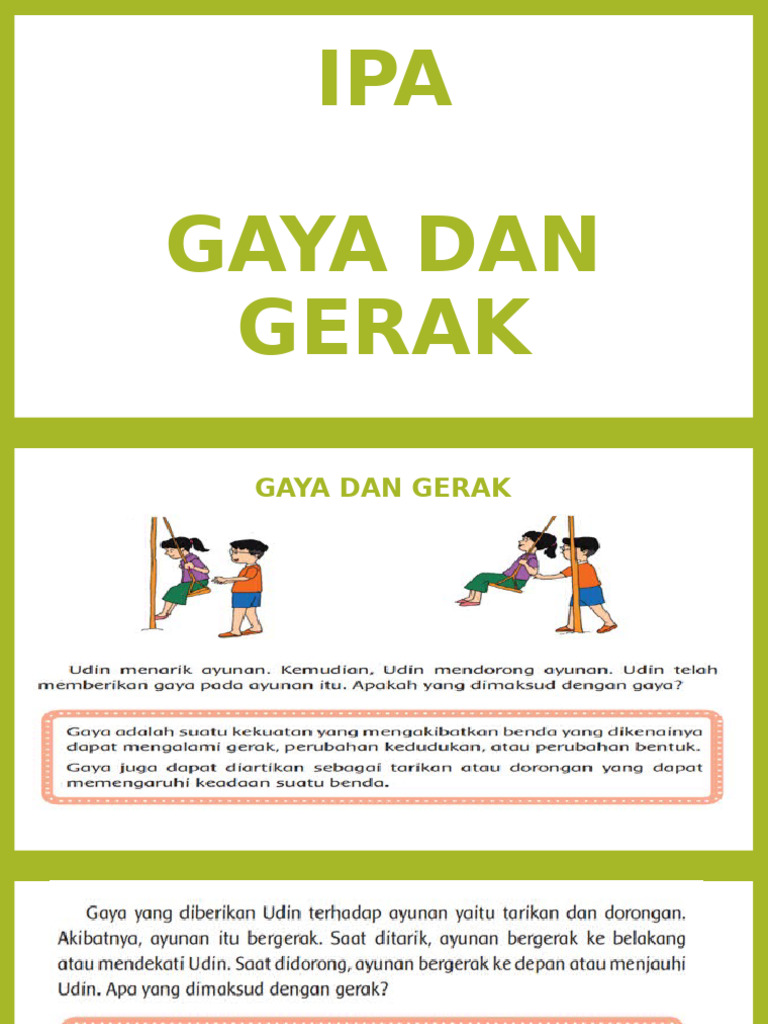 Percobaan Gaya dan Gerak IPA | PDF