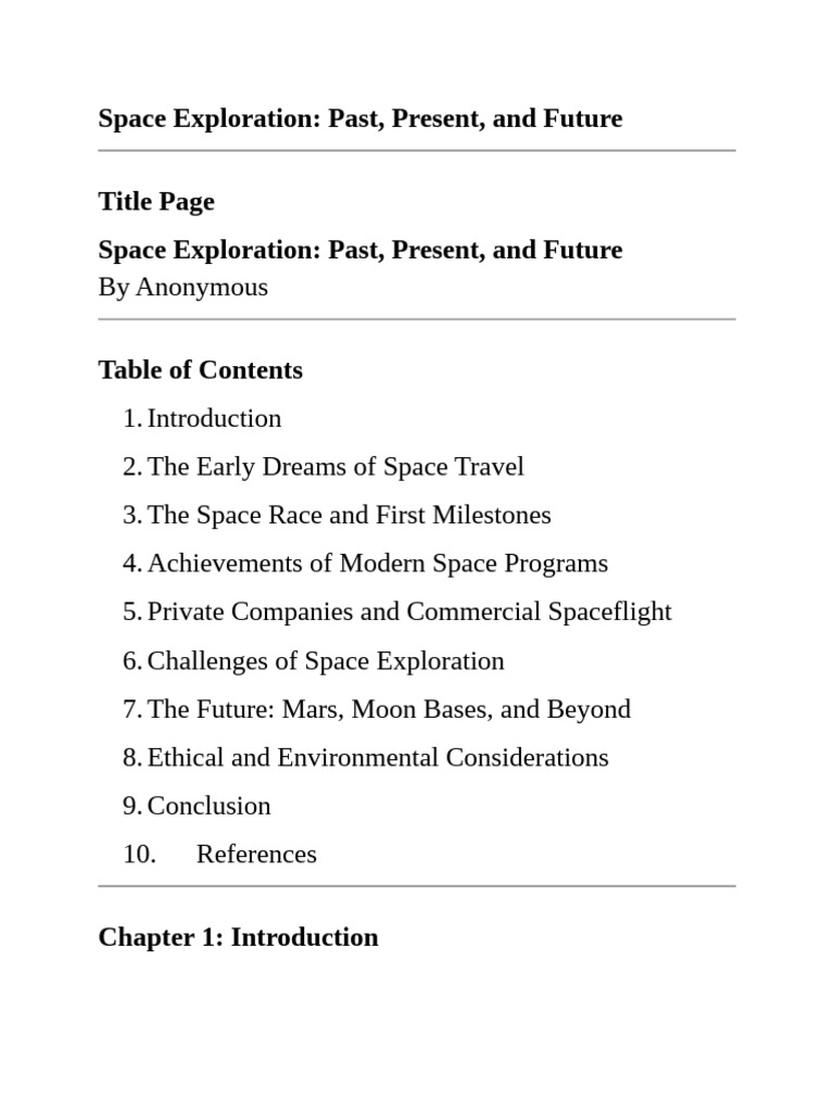 Space Exploration: Past, Present, and Future | PDF | Space Exploration ...