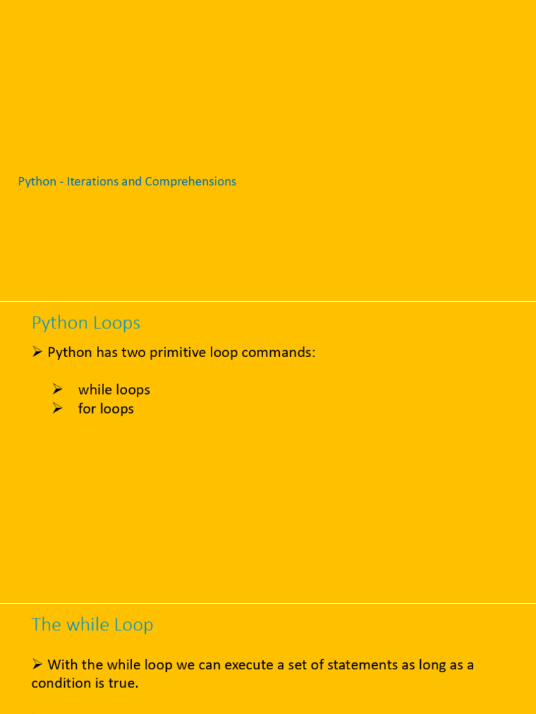 03 Iterations and Comprehensions | PDF | Control Flow | Software Development