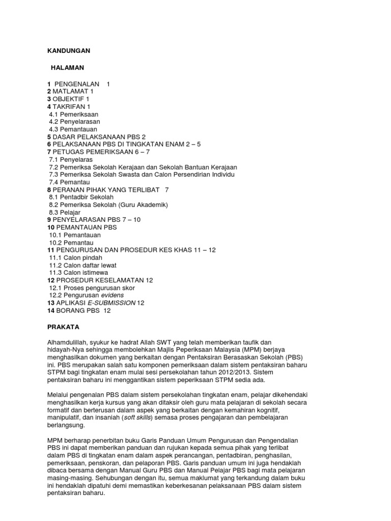 PBS Tingkatan 6 | PDF