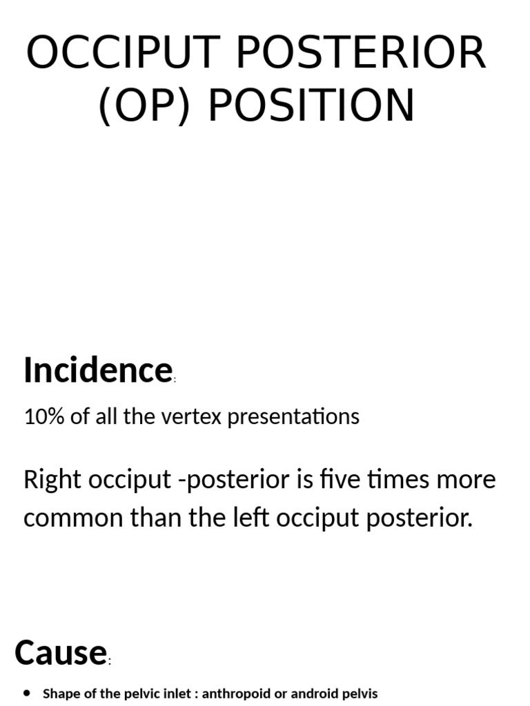 Managing Occiput Posterior Position | PDF | Pelvis | Childbirth