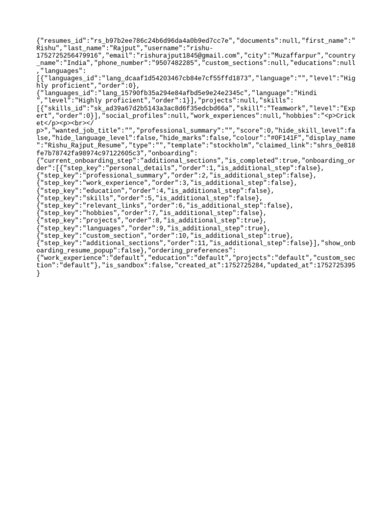 Rishu Rajput Resume | PDF