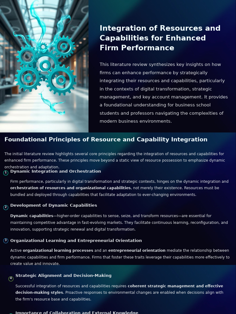 Integration of Resources and Capabilities For Enhanced Firm Performance ...
