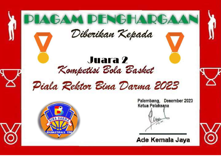 Piagam Runner Up Piala Rektor | PDF