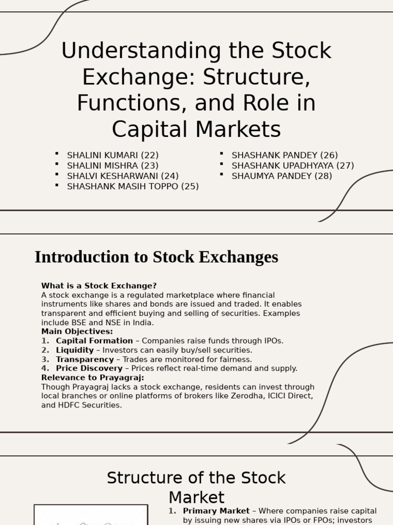 Structure and Role of Stock Exchanges | PDF | Stock Exchange | Stocks
