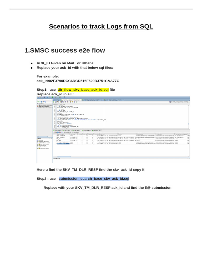 Scenarios Based Track Logs From SQL | PDF | Data Management | Databases