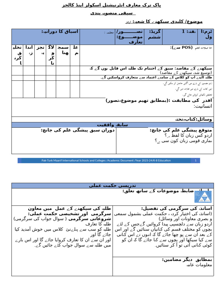 Lesson Plan Grade 6 Week 1 2025 | PDF