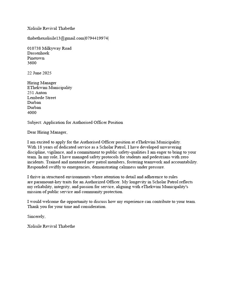 Motivation Letter | PDF