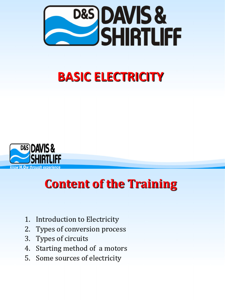 Basic Electricity Training Overview | PDF | Direct Current | Electricity