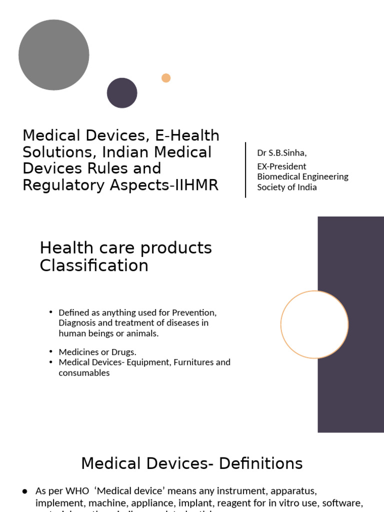 Medical Device Regulations in India | PDF | Medical Device | Electronic ...