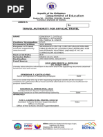 Travel Authority for Official Travel | PDF