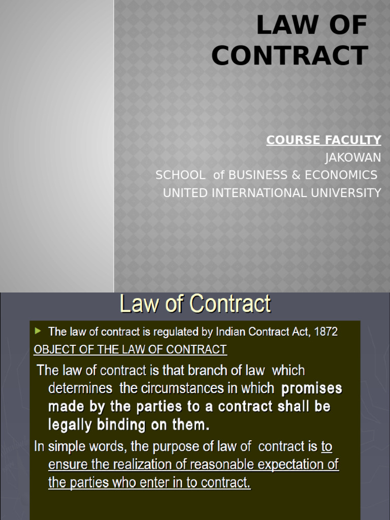 P1 - CH 1 - Law of Contract | PDF