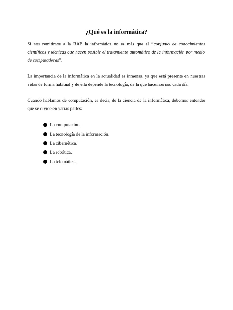 ¿Qué Es La Informática | PDF