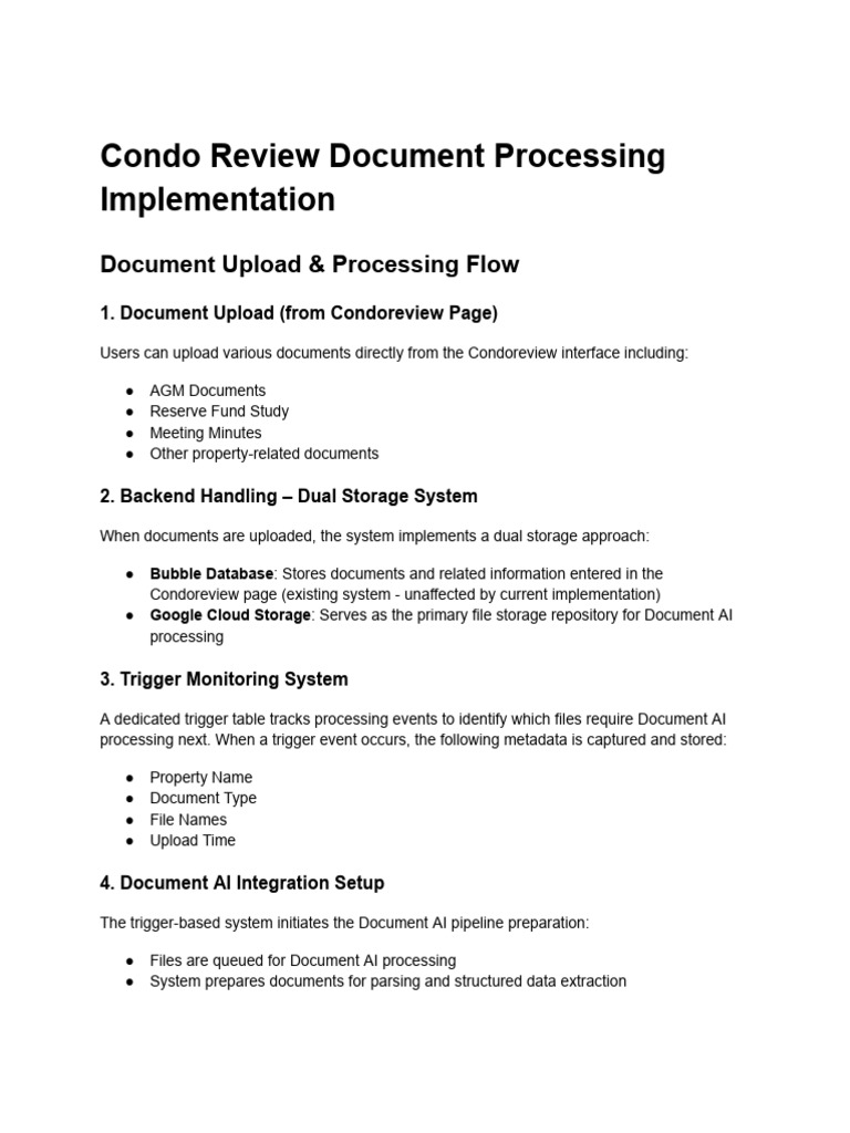 Condo Review Document Processing Implementation | PDF