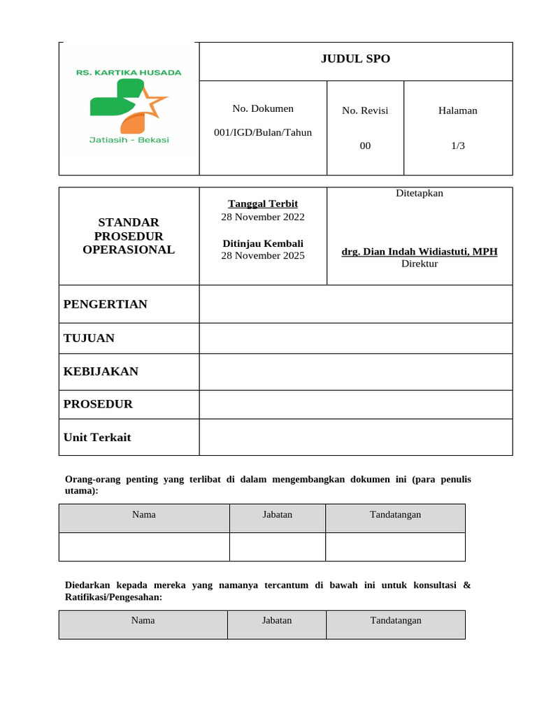 Standar Prosedur Operasional IGD | PDF