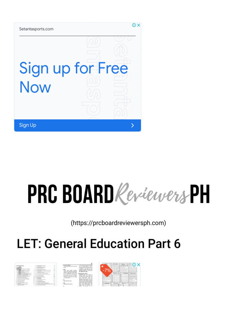 LET - General Education Part 6 - PRCBoardReviewersPH | PDF