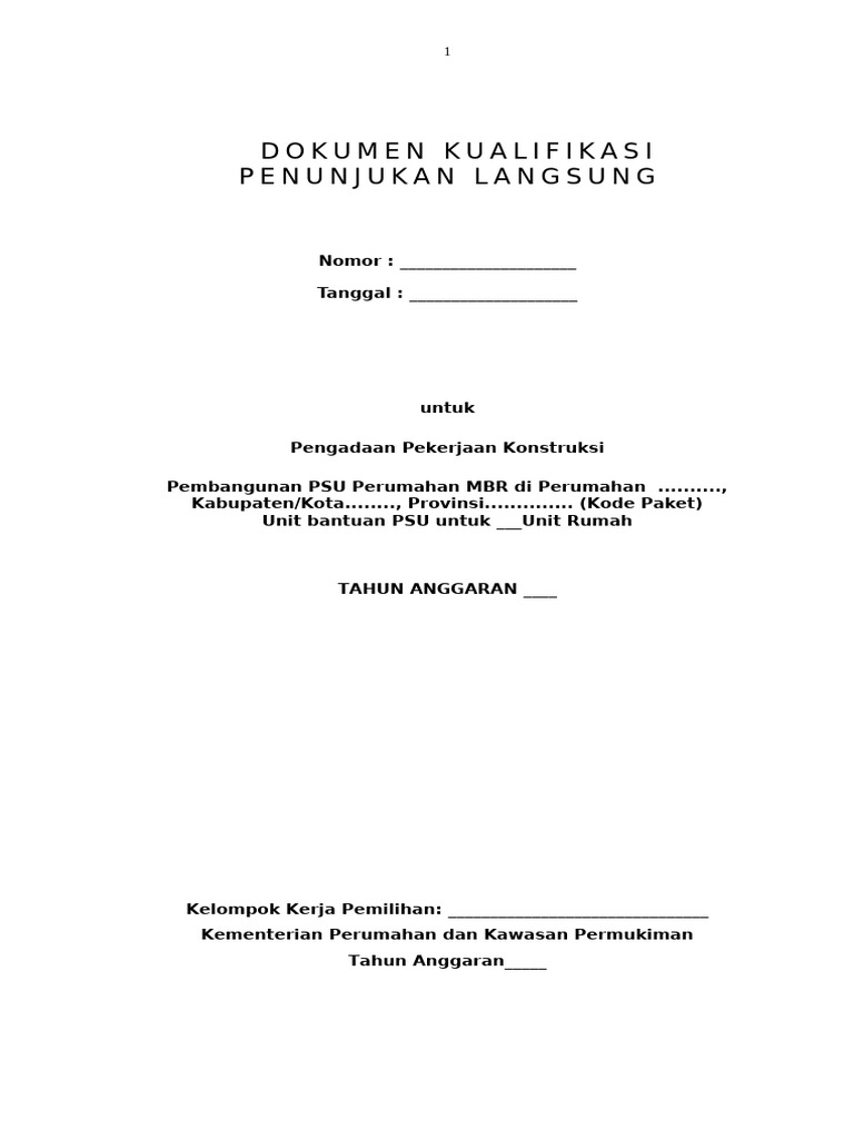 Usulan Template Lembar Data Kualifikasi Ldk Pdf