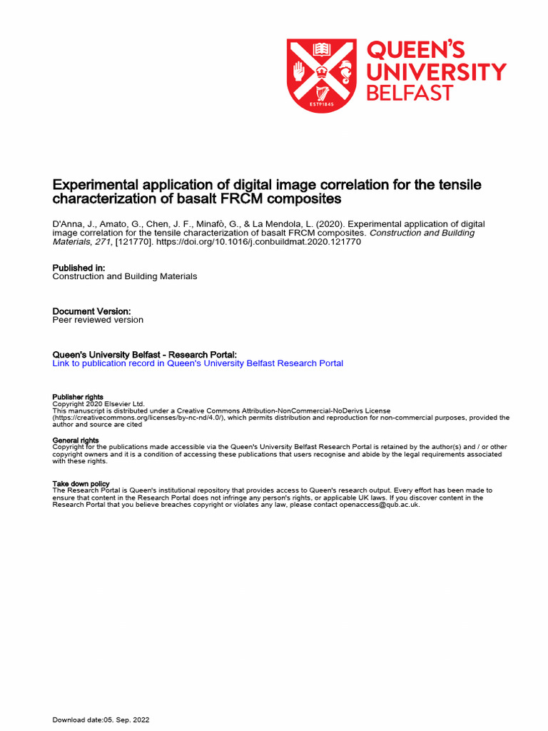 Experimental Application of Digital Image Correlation For The Tensile ...