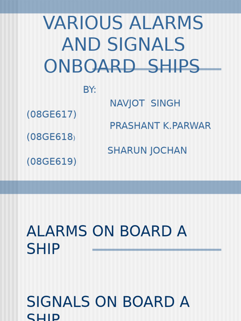 Ship Alarm Systems Overview | PDF | Telecommunications ...
