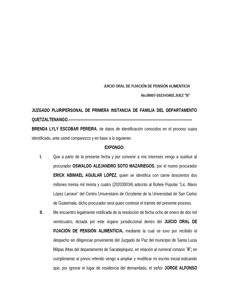 Cambio de Procuracion Original Sin Logo | PDF | Demanda judicial | Ley ...