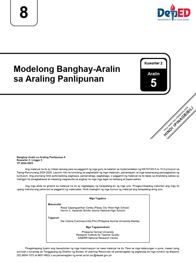 Q2 LE AP8 Lesson 5 Week 5 | PDF
