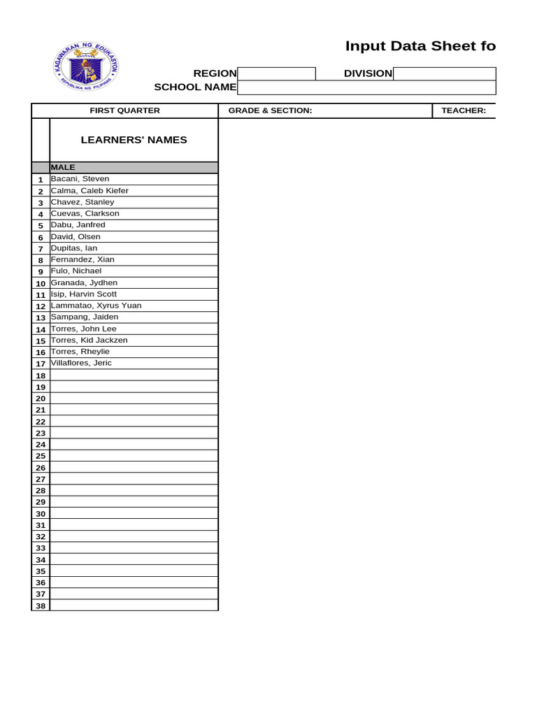 Grade 2 Matatag Class Record | PDF