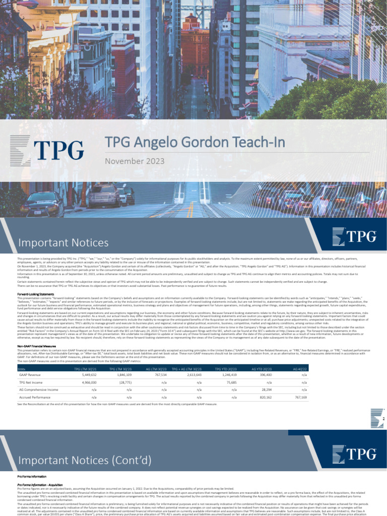 TPG Acquisition of Angelo Gordon Overview | PDF | Private Equity ...