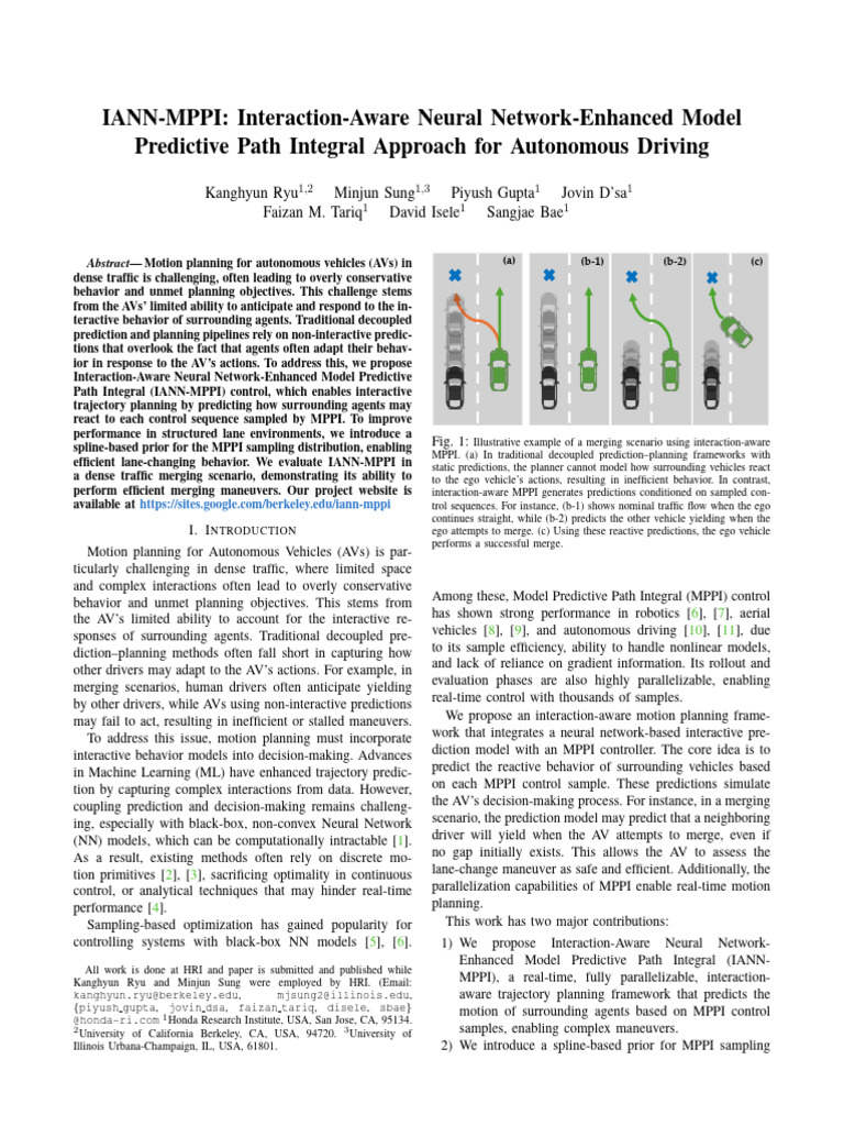 Predictive Path Integral Approach For Autonomous Driving | PDF ...