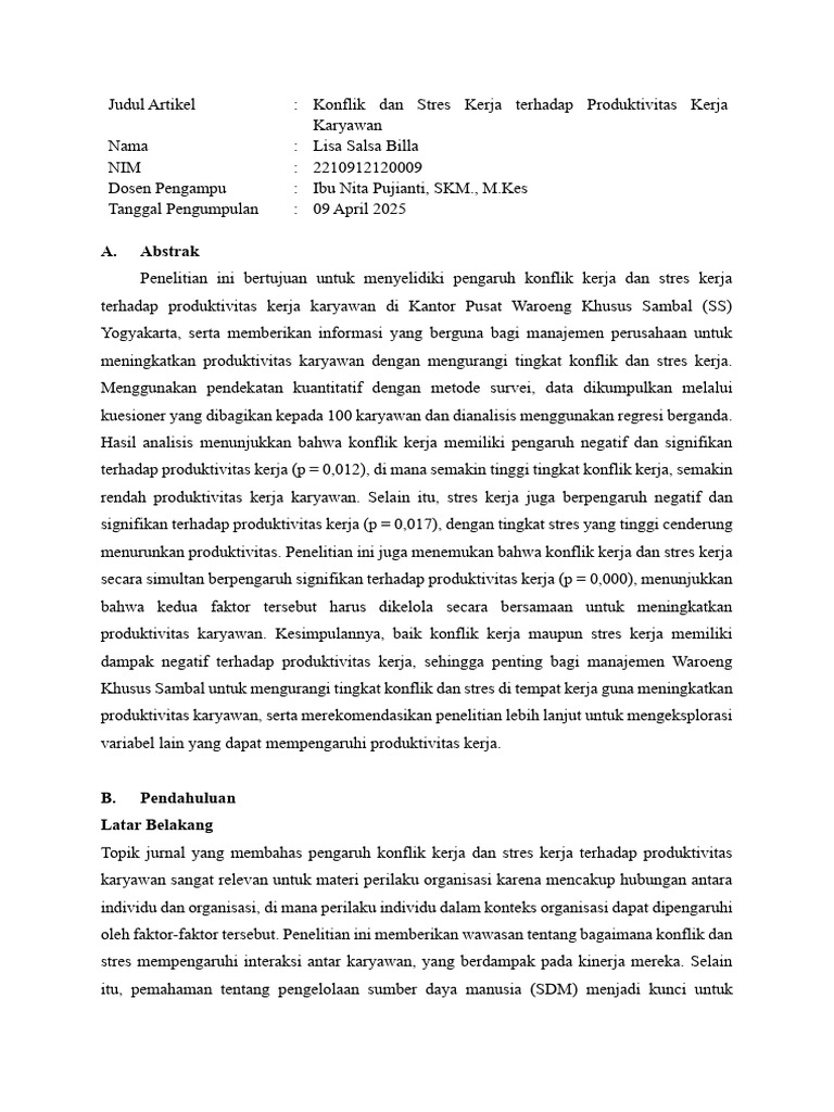 Lisa Salsa Billa 2210912120009 PO Analisis Review Jurnal M6 | PDF