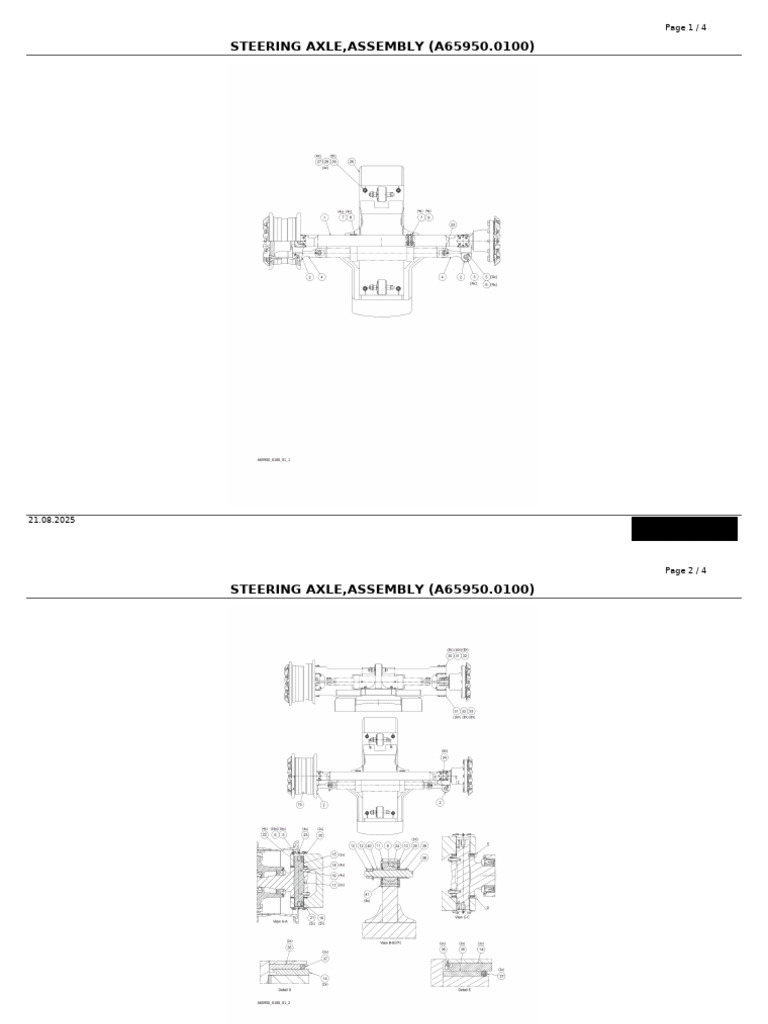 Steering Axle Assembly Components List | PDF | Axle | Motor Vehicle