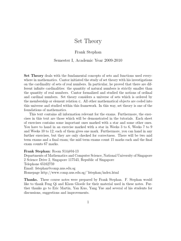 Set Theory | PDF