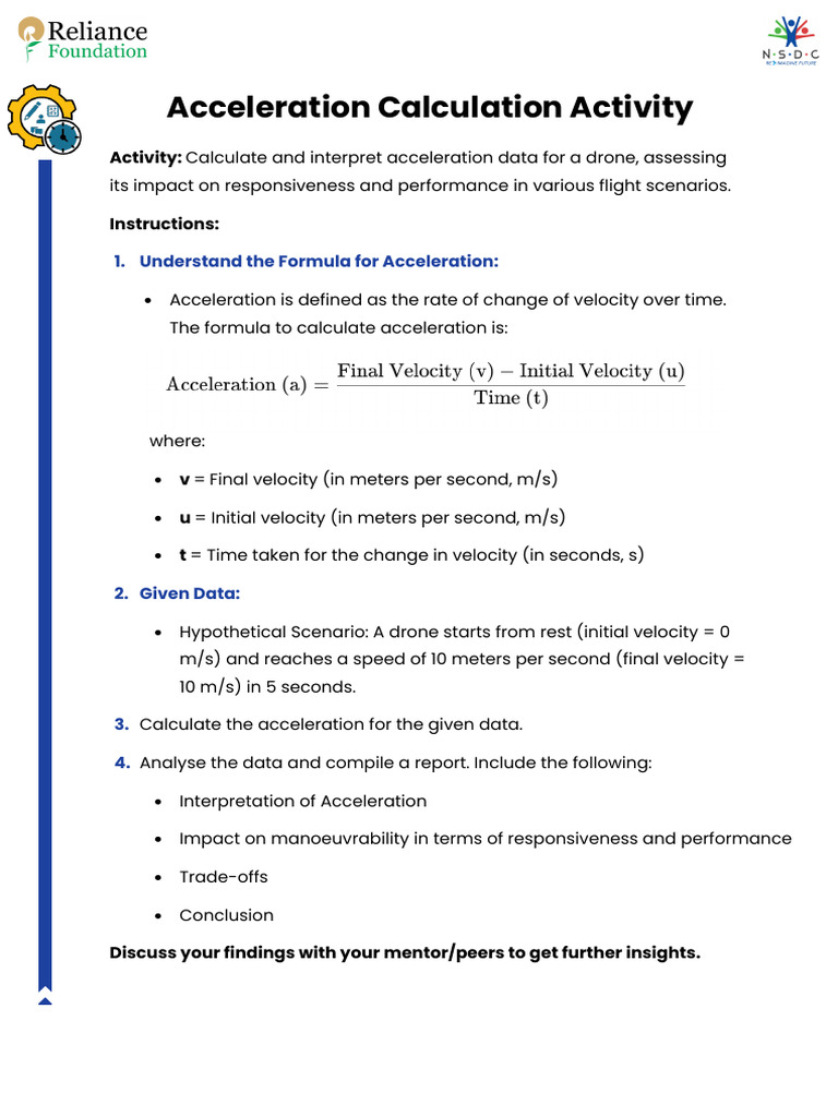 Acceleration Calculation Activity Pdf