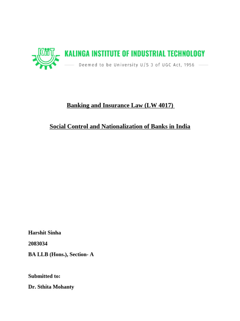 Banking & Insc Assignment 2 | PDF | Banks | Reserve Bank Of India