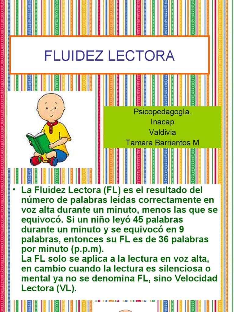 Fluidez Lectora-tamara Barrientos M Psicopedagogia Inacap
