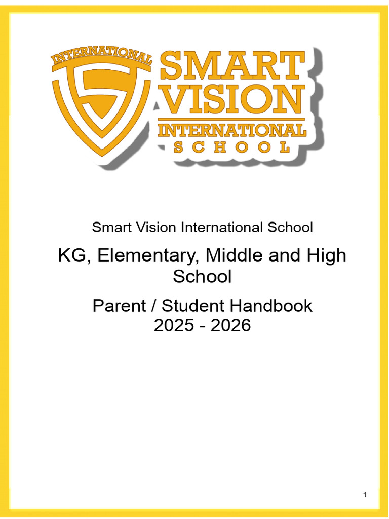 SVIS Parent-Student Handbook 2025-2026 | PDF | Teachers | Educational ...