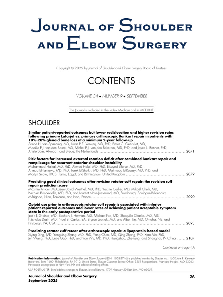 Shoulder Surgery Outcomes and Risks | PDF | Shoulder | Musculoskeletal ...
