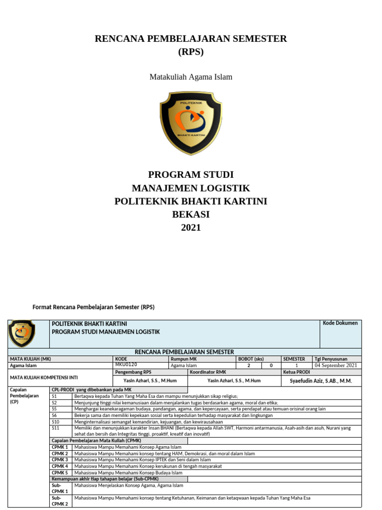 RPS Agama Islam | PDF
