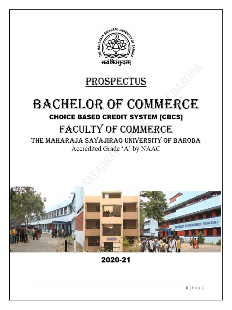 Bachelor of Commerce Prospectus 2020-21 | PDF | Academic Degree ...