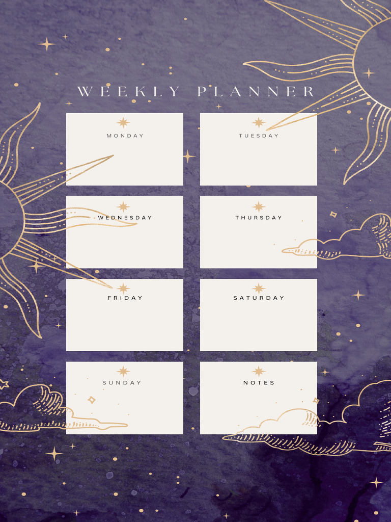 Purple Watercolor Weekly Planner | PDF