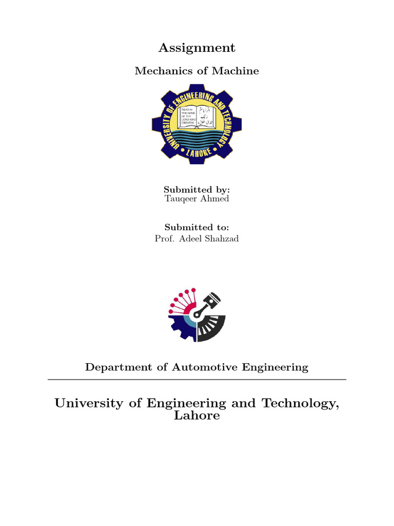 Mechanics of Machine CEP | PDF | Gear | Electromagnetic Induction