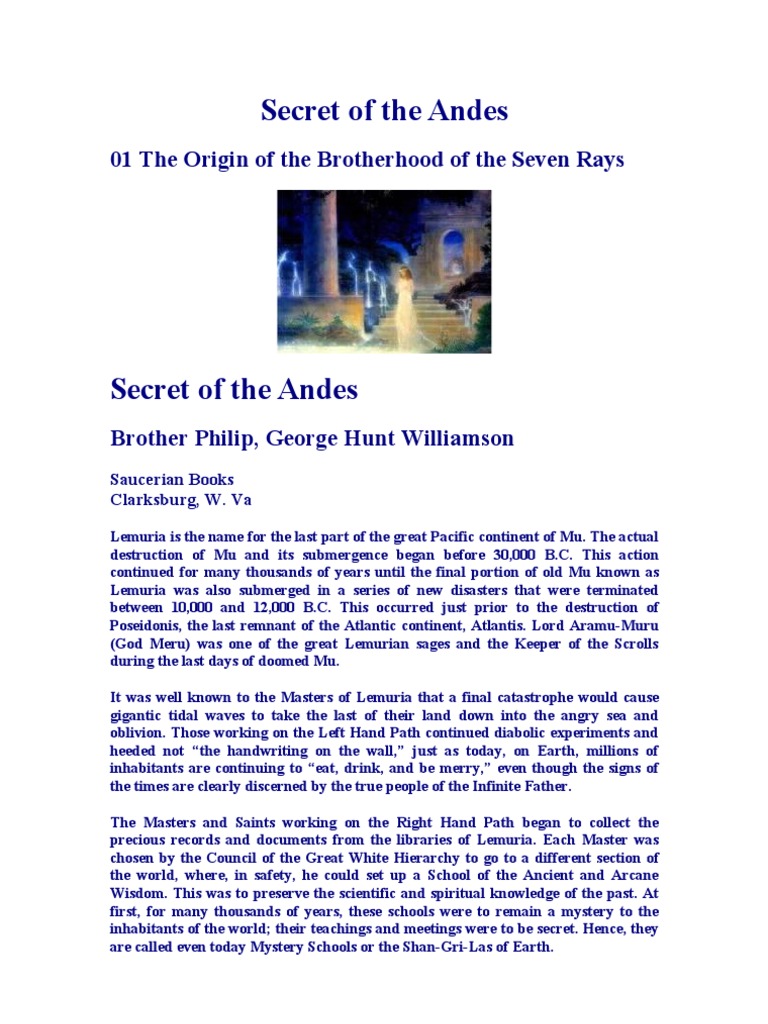 Origins of the Brotherhood of Seven Rays | PDF | Venus | South America
