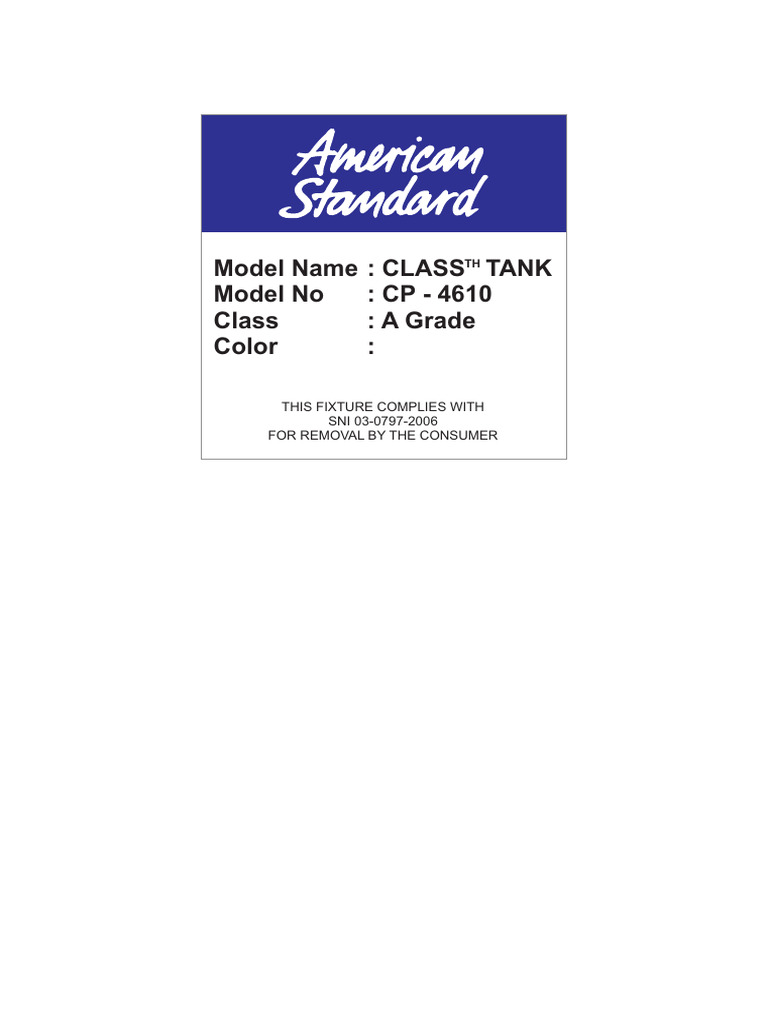 American Standard | PDF