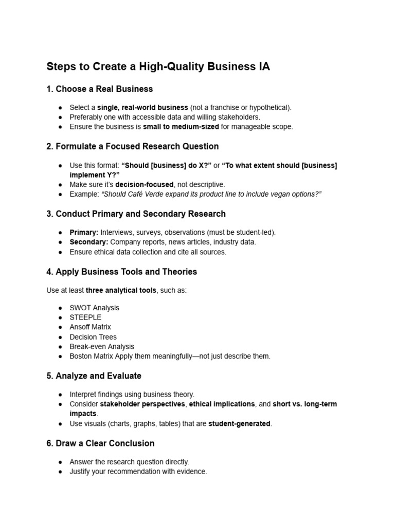 Business IA Structure Guide | PDF