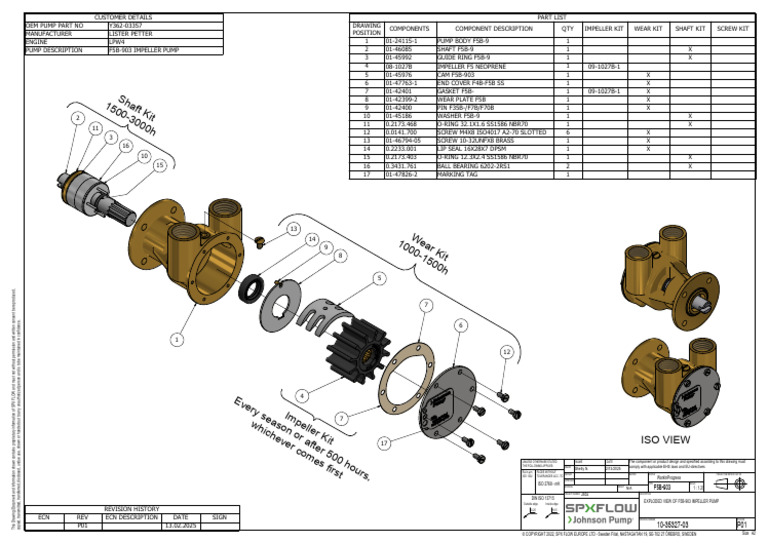 F5B-903 Impeller Pump Parts List | PDF | Pump | Turbomachinery