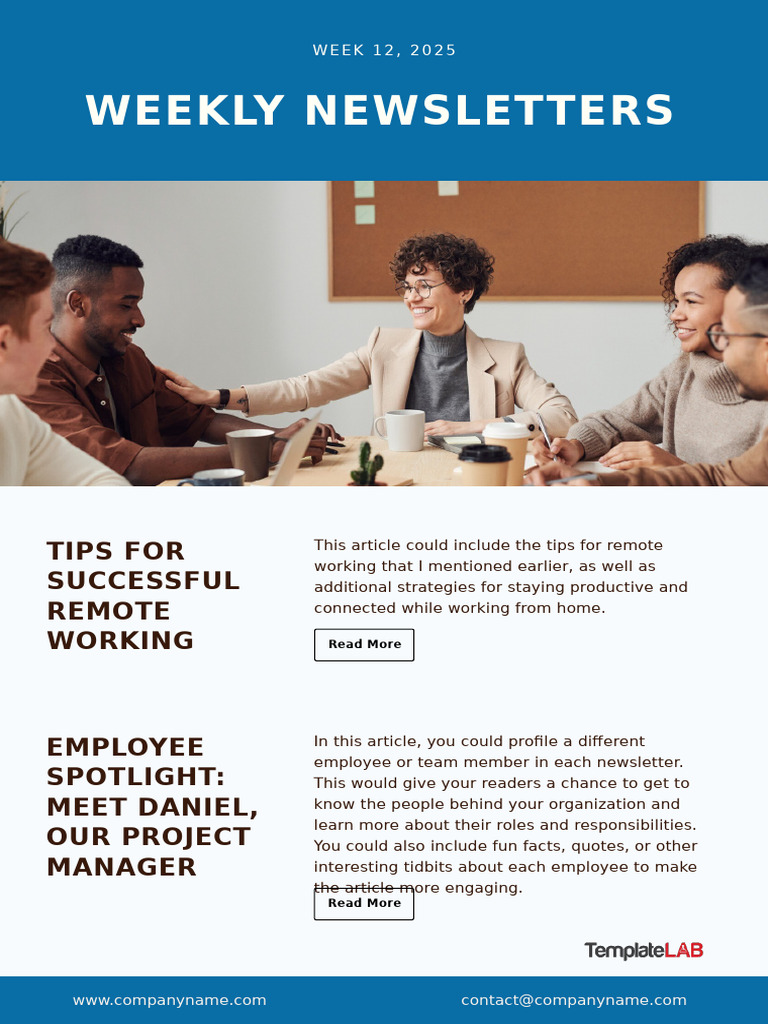 Weekly Newsletter Templates | PDF