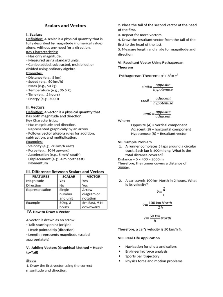 Module 3 Scalars and Vectors | PDF | Euclidean Vector | Force