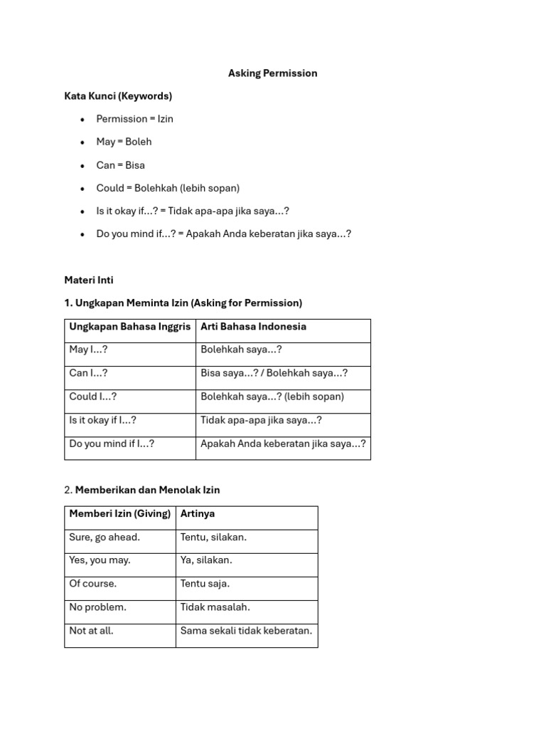 Asking Permission | PDF