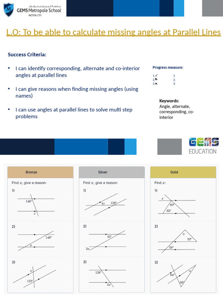 Calculating Angles with Parallel Lines | PDF | Angle | Line (Geometry)