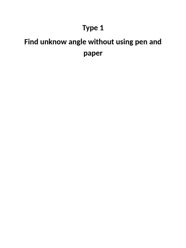 Find Unknown Angle | PDF